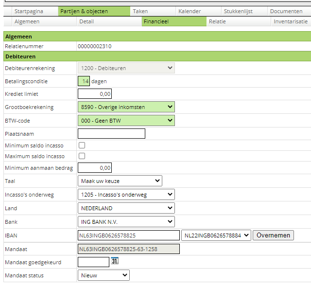 Rekeningnummer overnemen | Support