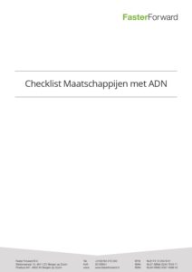Checklist Maatschappijen met ADN - Faster Forward Support