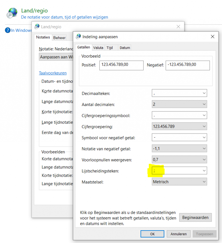 Scheidingsteken-instellen-in-windows | Support